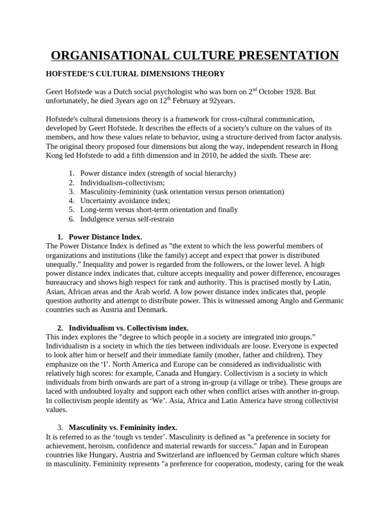 Organisational Culture Presentation PDF