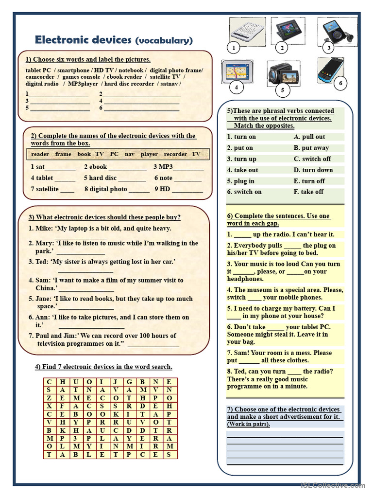 Electronic Devices (Vocabulary) | PDF | Consumer Electronics | Teaching Methods & Materials