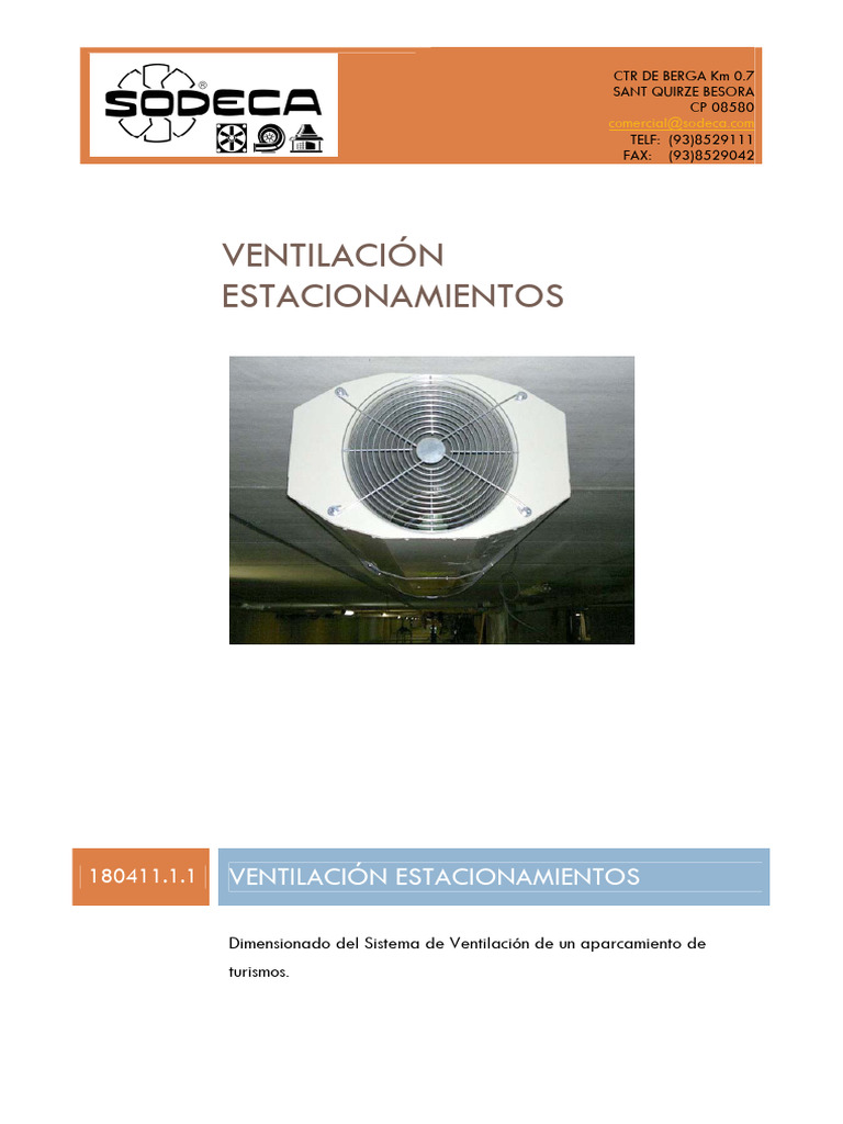 Sodeca Descripcion de Funcionamiento | PDF | Ventilación (Arquitectura ...