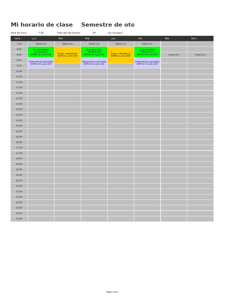 Horario de Estudio | PDF