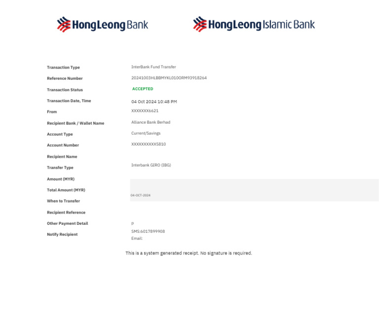 HLB Transfer Receipt - 20240927 - 100127 - 0000 | PDF