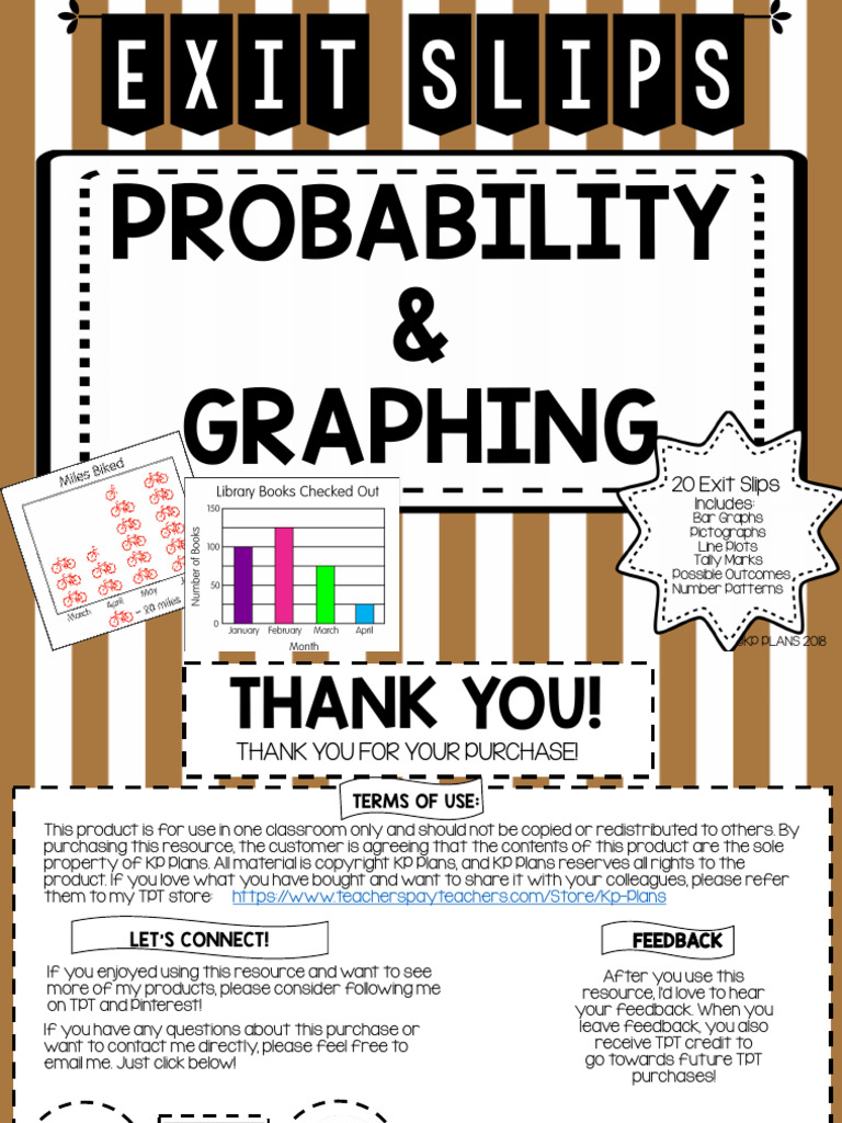 Probability & Graphing: 20 Exit Slips | PDF