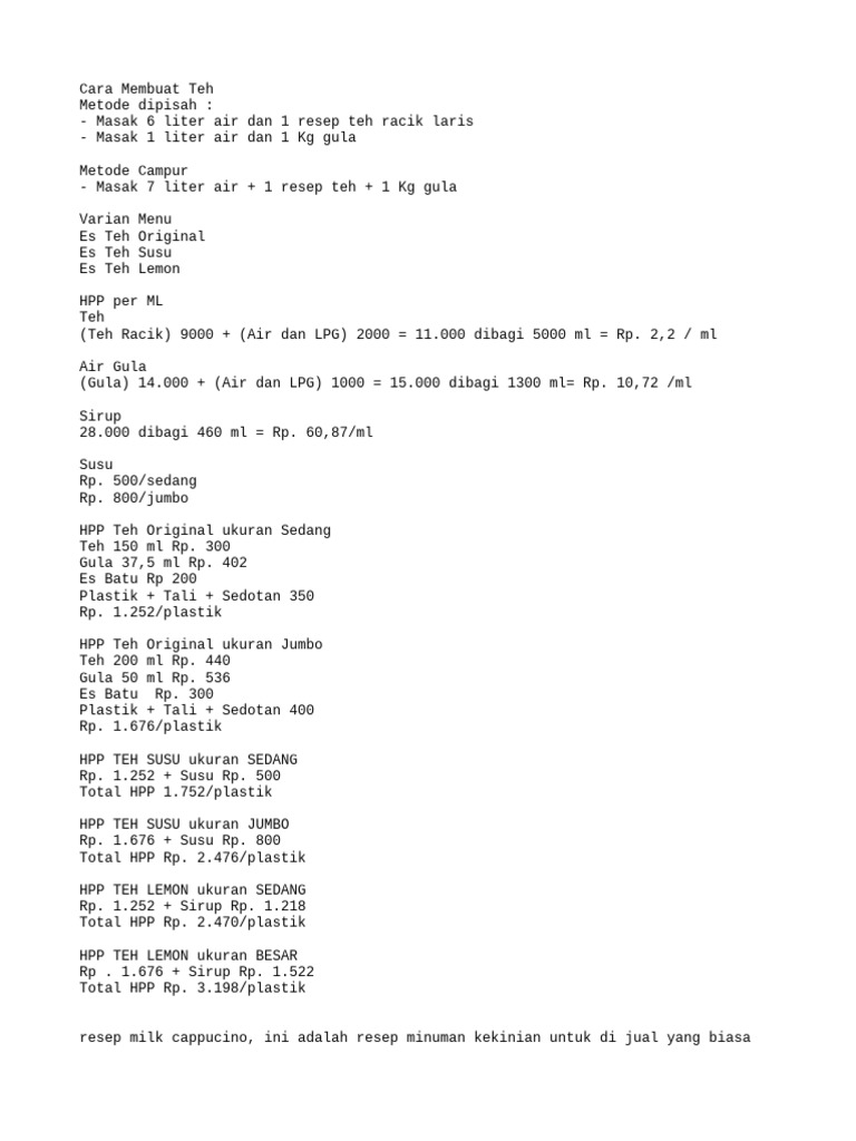Cara Membuat Teh | PDF