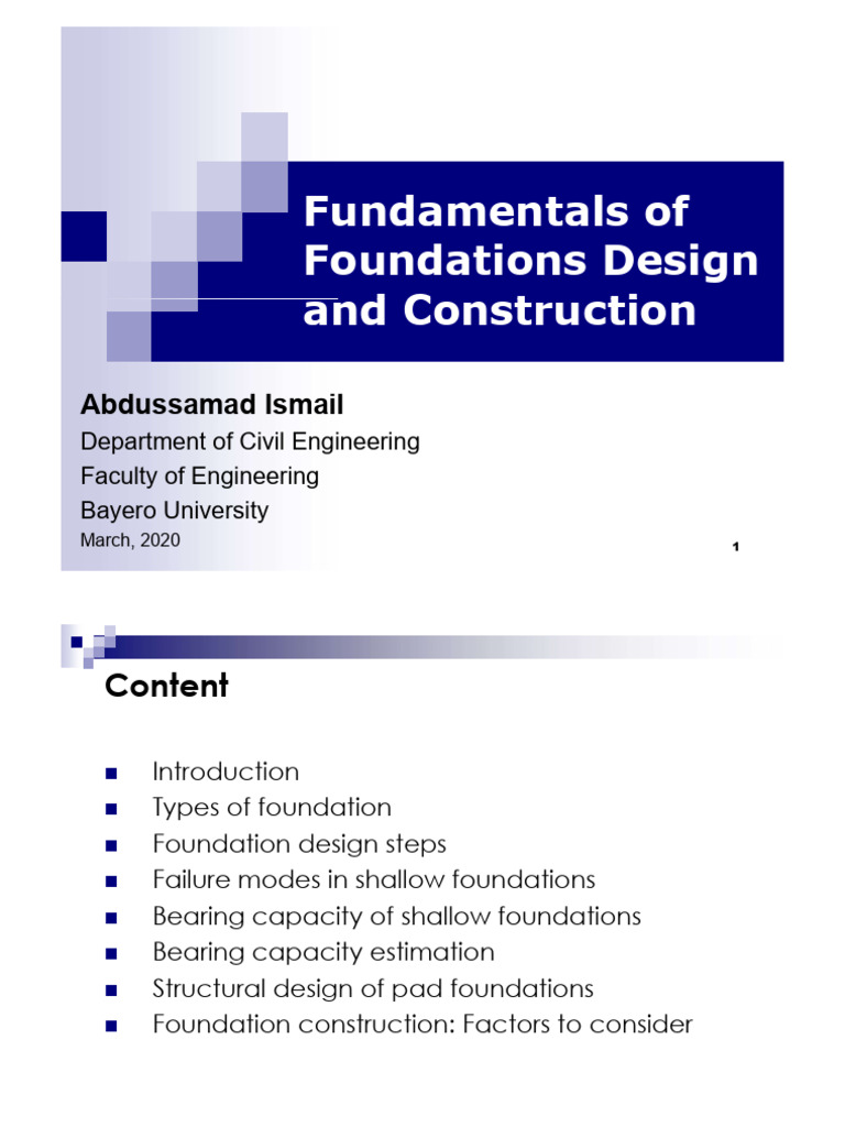 Foundations Design and Construction Guide | PDF | Foundation ...