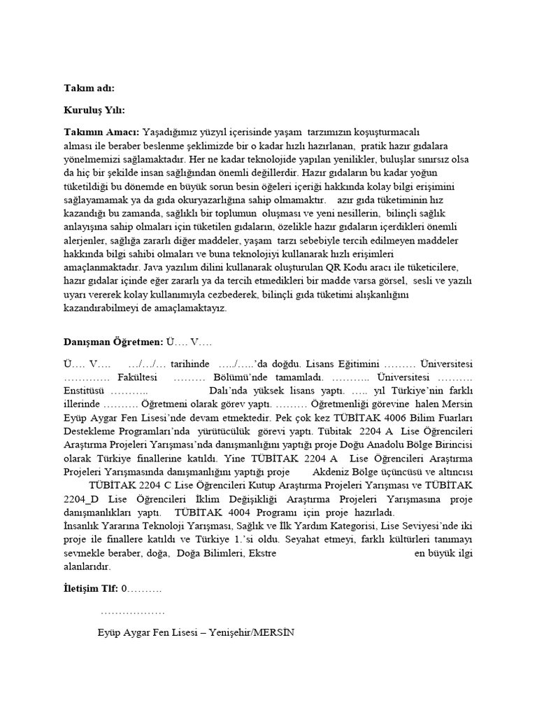 Takim Tanitim Dosyasi | PDF