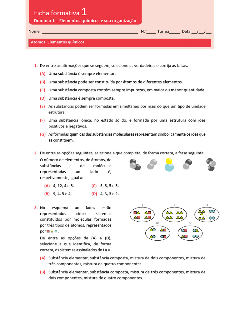 Ficha de trabalho 1 e 2 | PDF