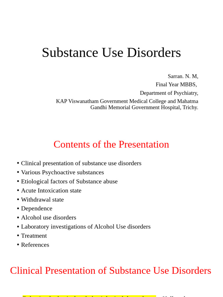 Substance Use Disorders | PDF
