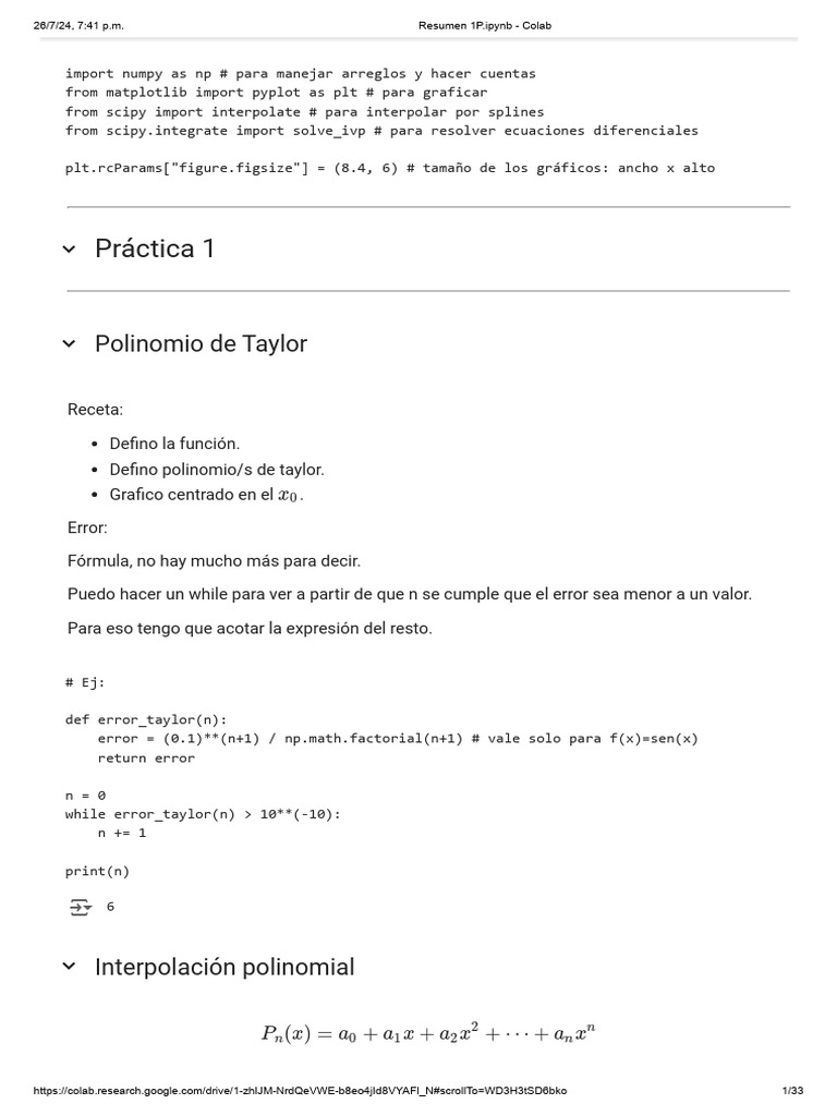 Resumen 1p.ipynb - Colab | PDF