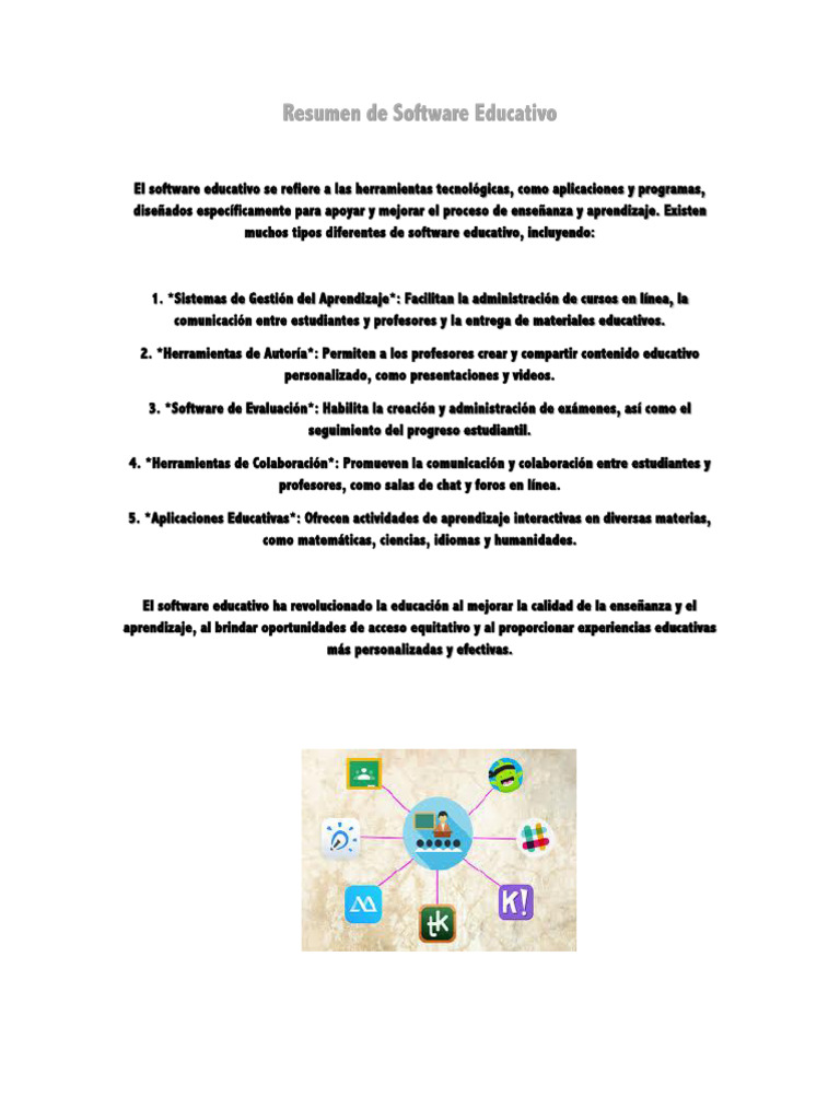 Resumen de Software Educativo | PDF