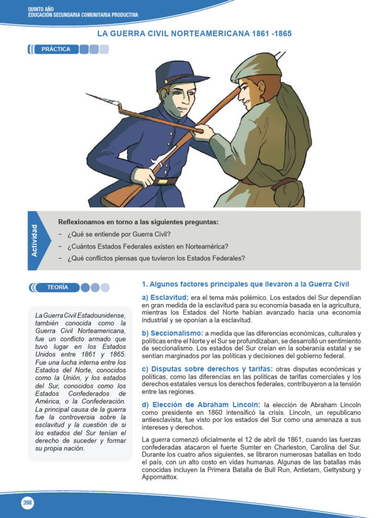Causas de la Guerra Civil de EE.UU. | PDF | Guerra civil americana ...