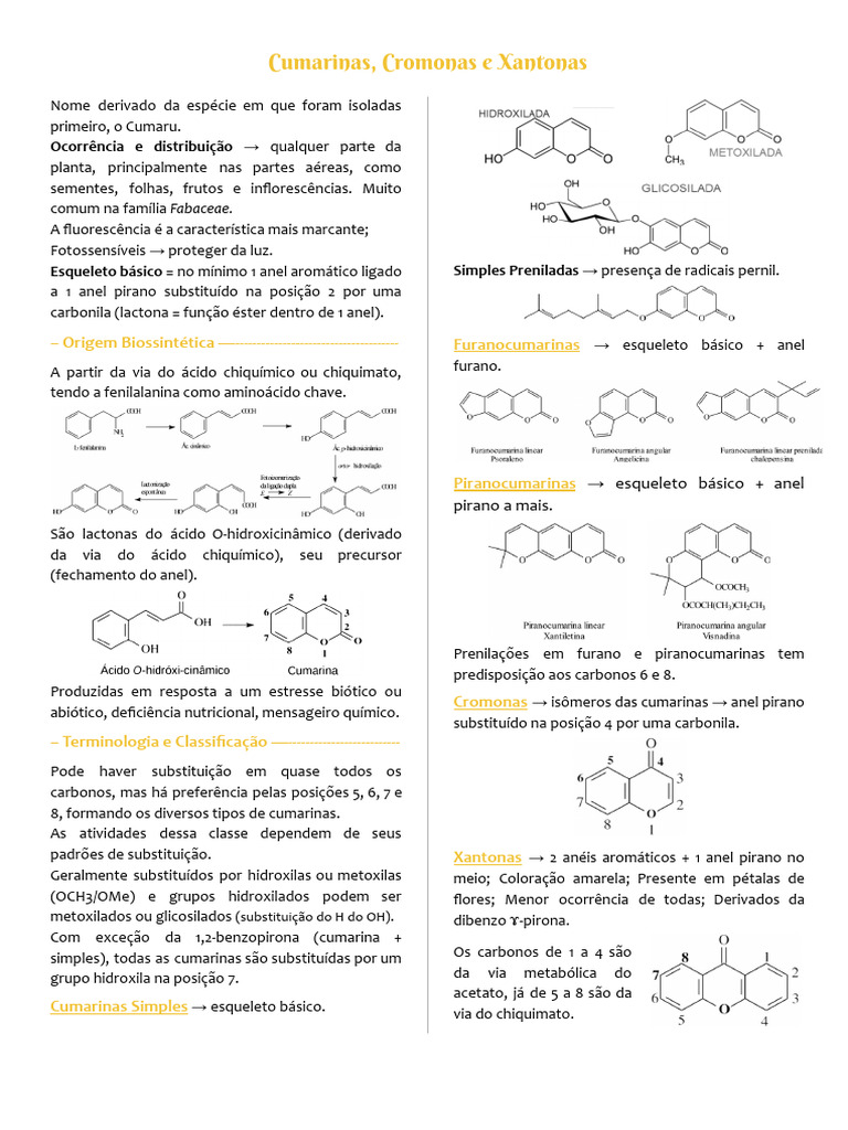 Cumarinas, Cromonas e Xantonas | PDF