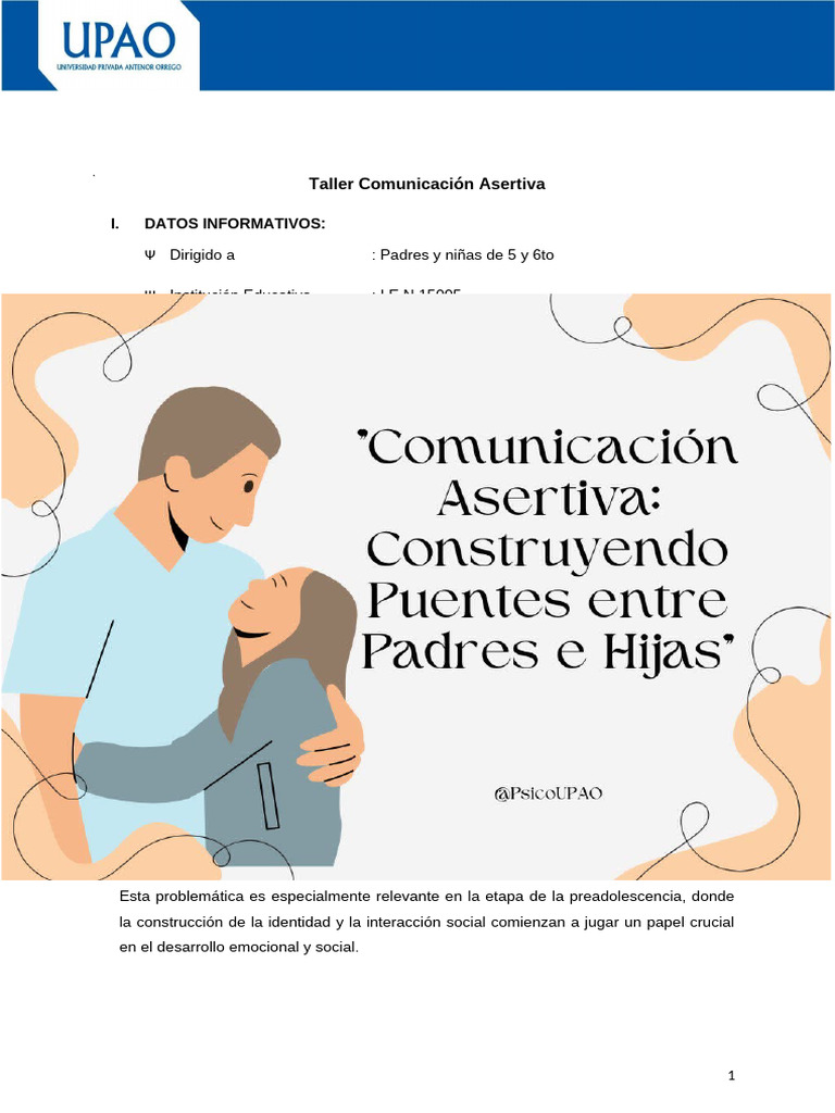 Taller Comunicación Asertiva | PDF