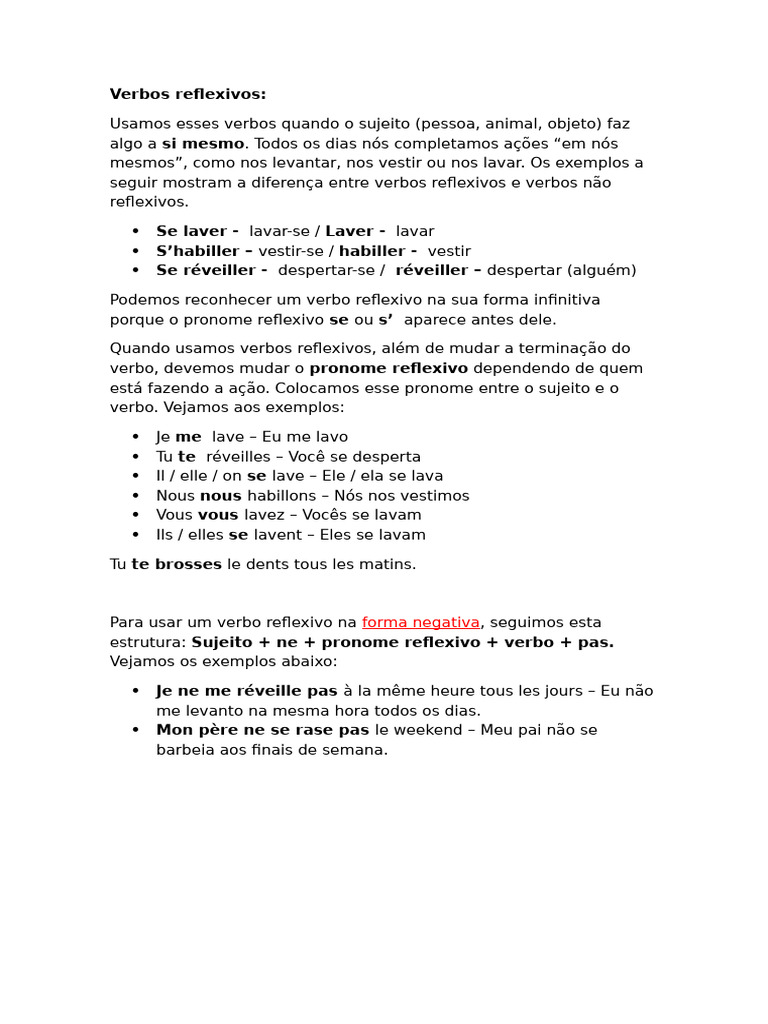 Verbos Reflexivos | PDF