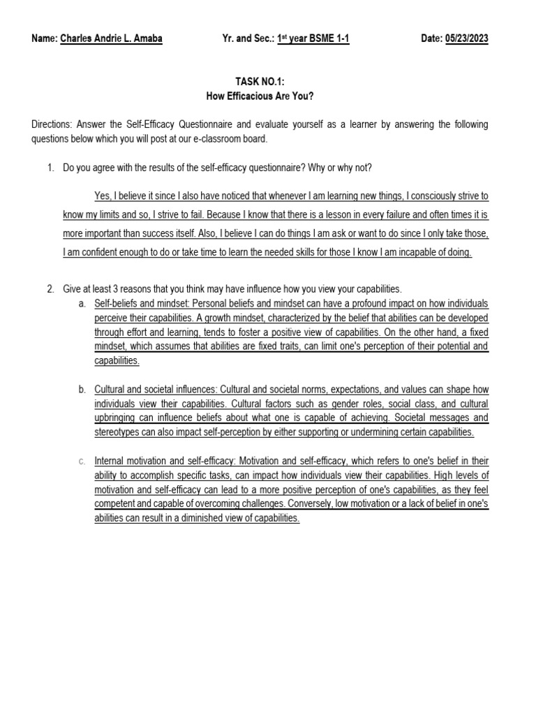 AMABA, Module 5 - Lesson 2 - Task 1 | PDF