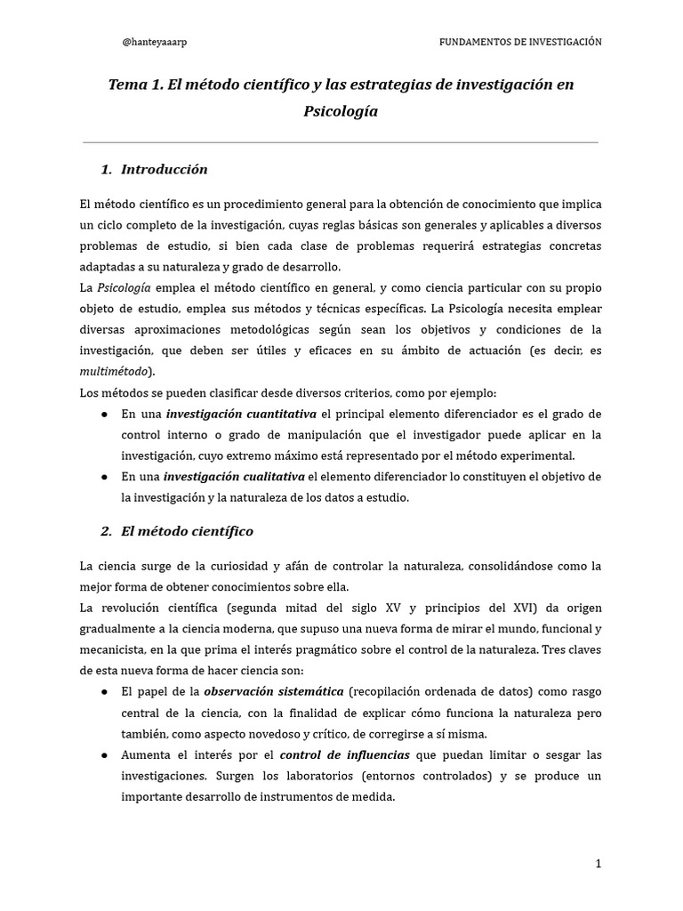 Wuolah Free Tema 1. El Metodo Cientifico y Las Estrategias de Investigacion en Psicologia Gulag ...