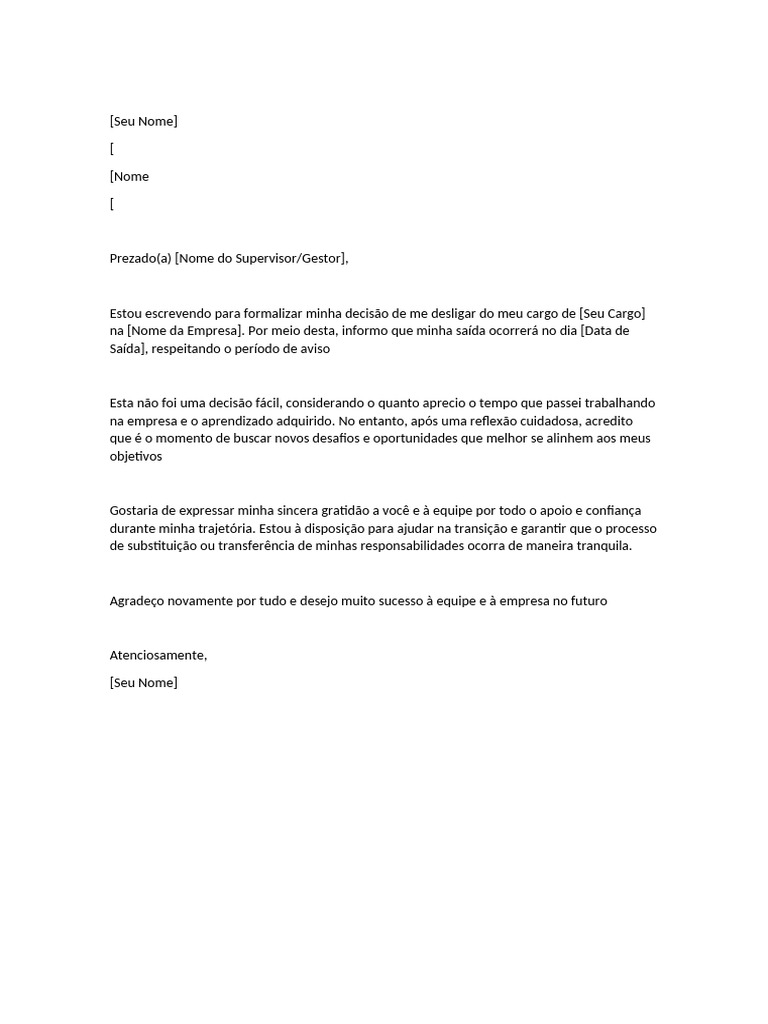 Carta de Demissão - Modelo 02 | PDF