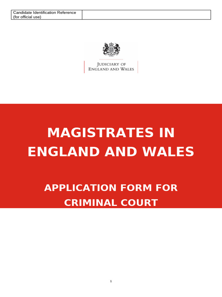 Application From - Criminal No Tracked Changes | PDF