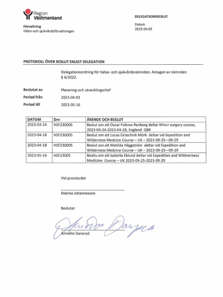 Bilaga 1 Protokoll Över Beslut Enligt Delegation | PDF