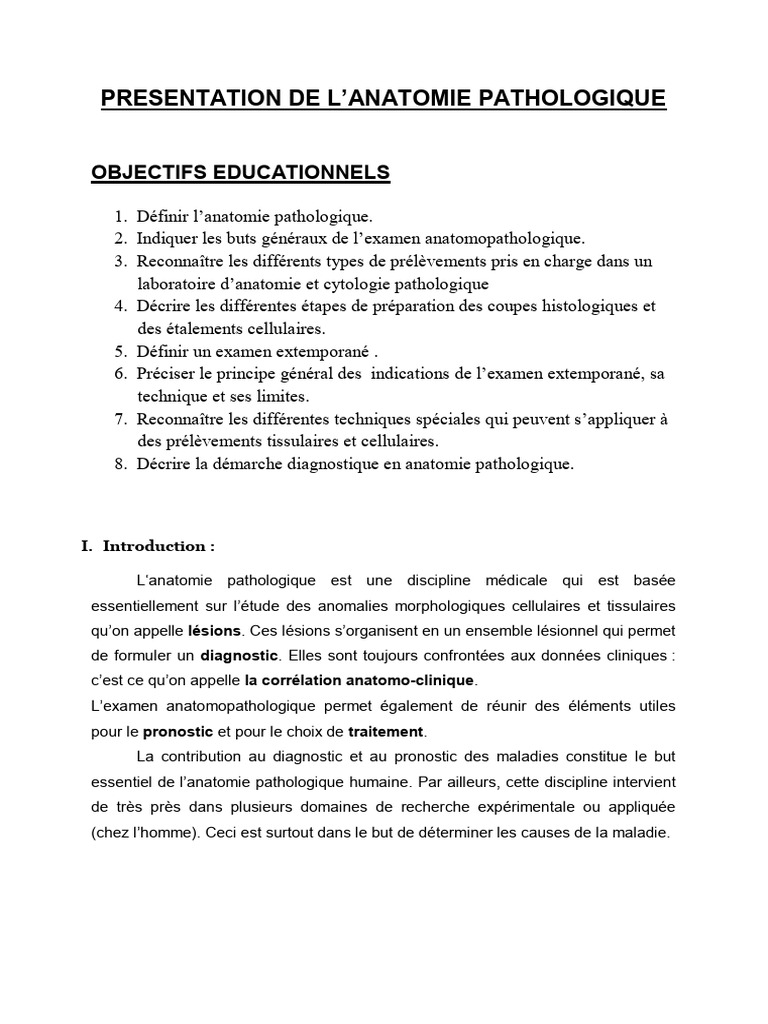 Présentation de L - Anatomie Pathologique | PDF