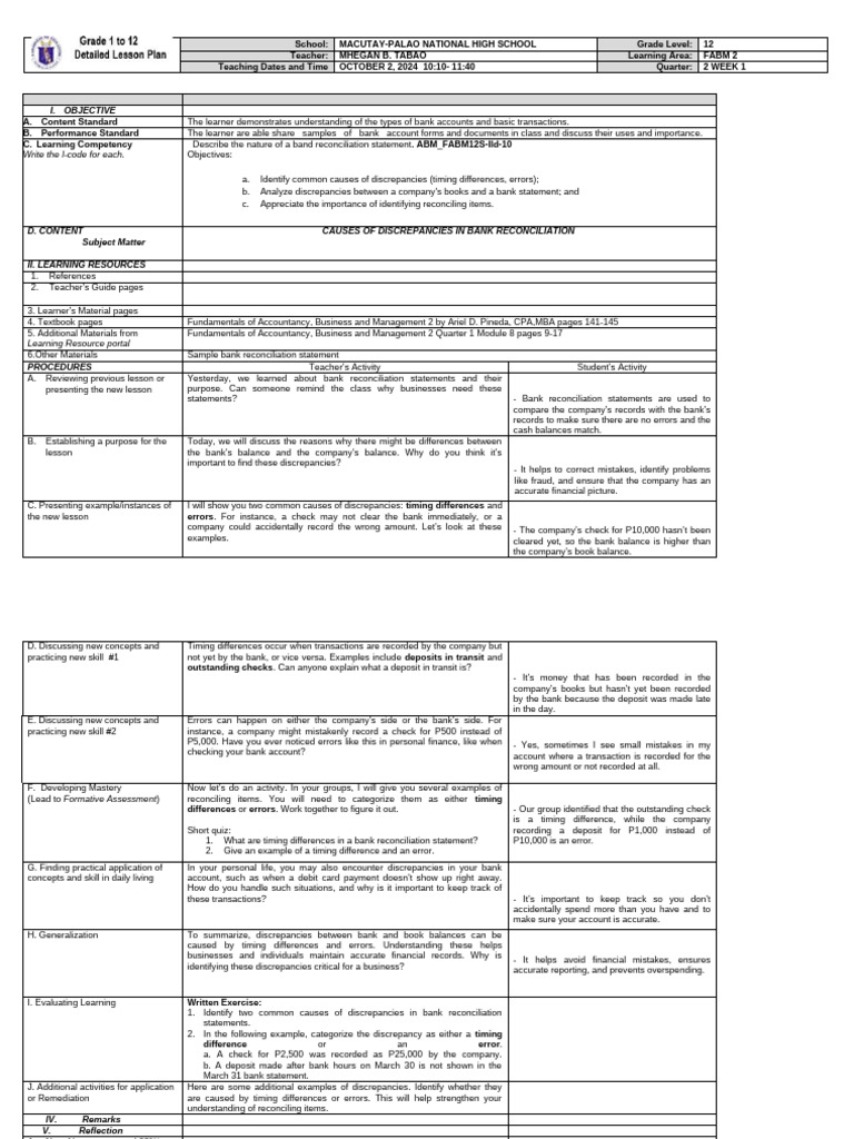 Fabm2_q2d2 WEEK 1 | PDF