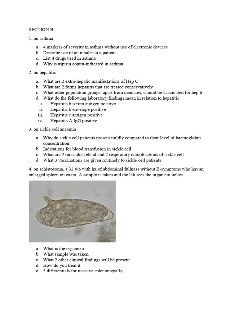 2022 INTERNAL MEDICINE LAST ROTATION WRITTEN EXAM; SECTION B | PDF