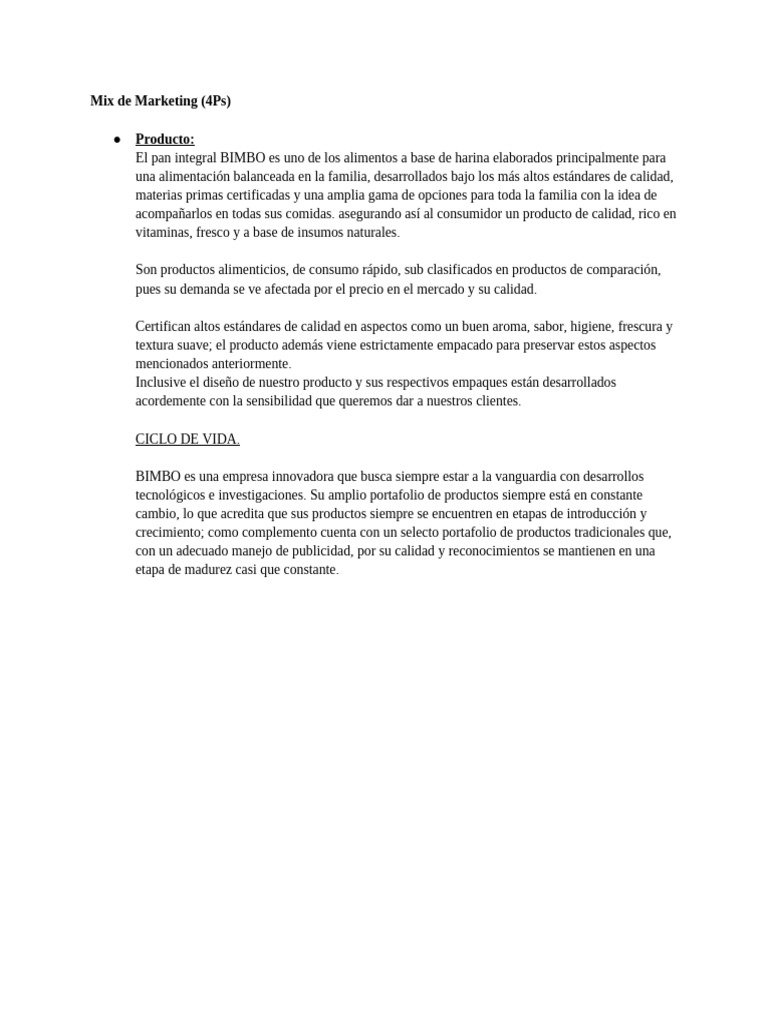 Mix de Marketing (4Ps) | PDF