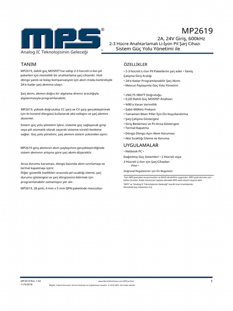 Mp2619 - 2 (Turkce) Asiri Sarj Korumasi | PDF