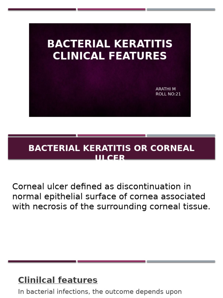 Bacterial Keratitis Clinical Features | PDF