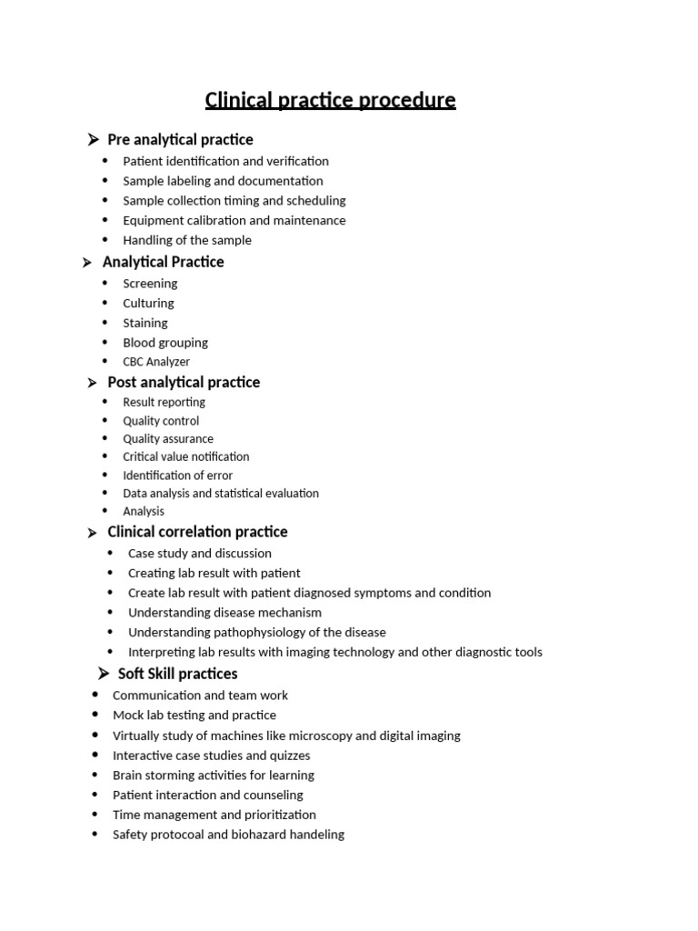 Clinical Practice Procedure Ayesha | PDF