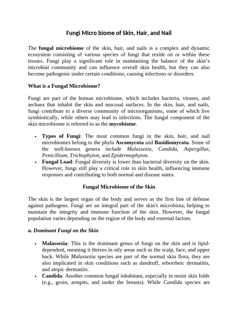 Fungi Micro Biome of Skin | PDF