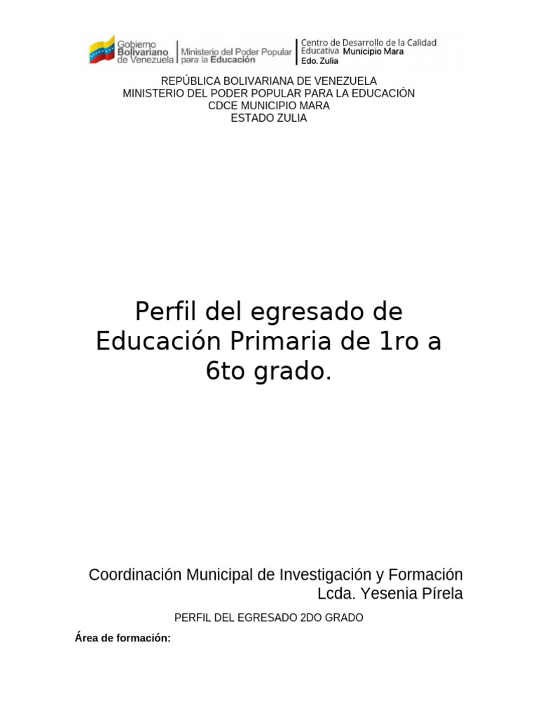 Perfil Del Egresado 2do Grado | PDF