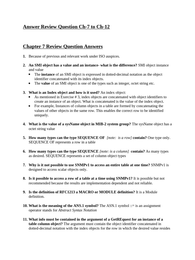 Answer Review Question Ch7-Ch12 | PDF