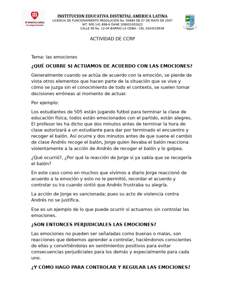 Actividad de CCRP | PDF