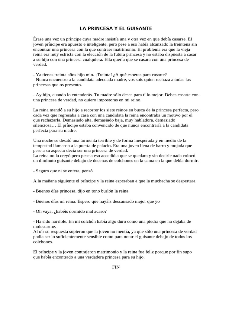 La Princesa y El Guisante | PDF