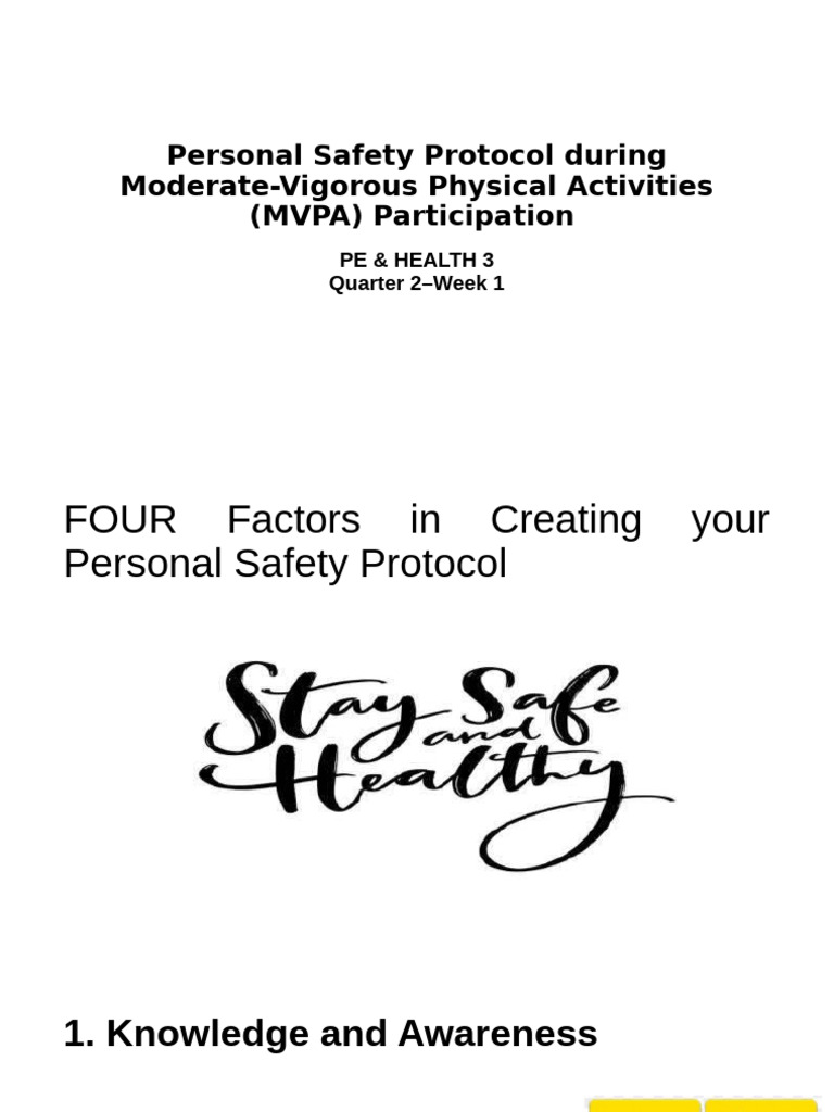 Q2 LESSON 1 Personal Safety Protocol During Moderate Vigorous Physical ...