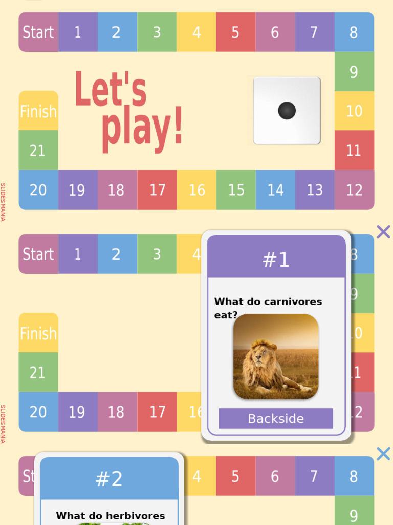 Lesson 2 - Board Game-Carnivores, Herbivores & Omnivores | PDF