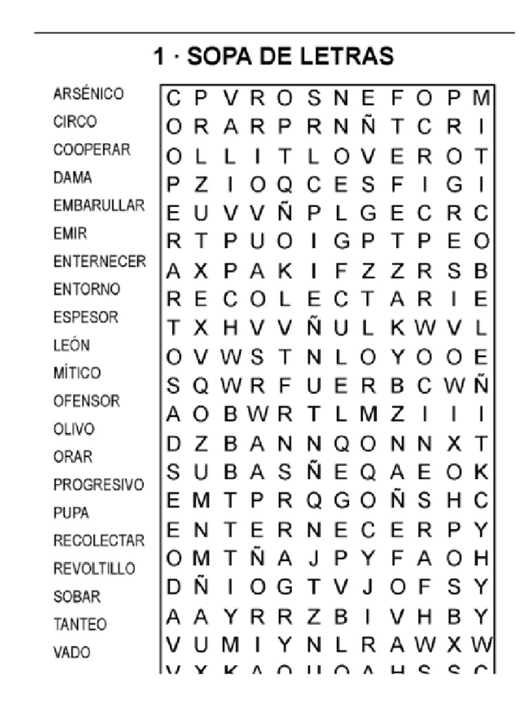 sopas de letras (GRANDES) | PDF