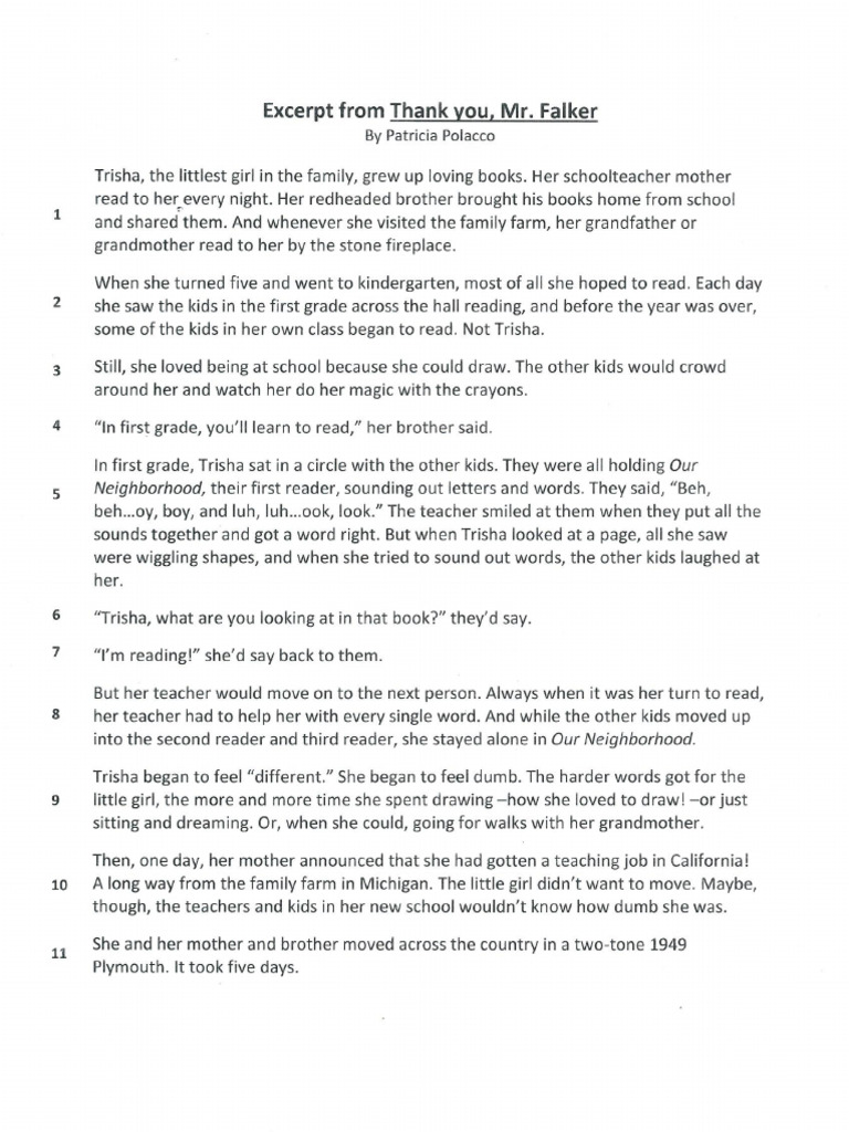 Excerpt From Thank You, MR Falker | PDF