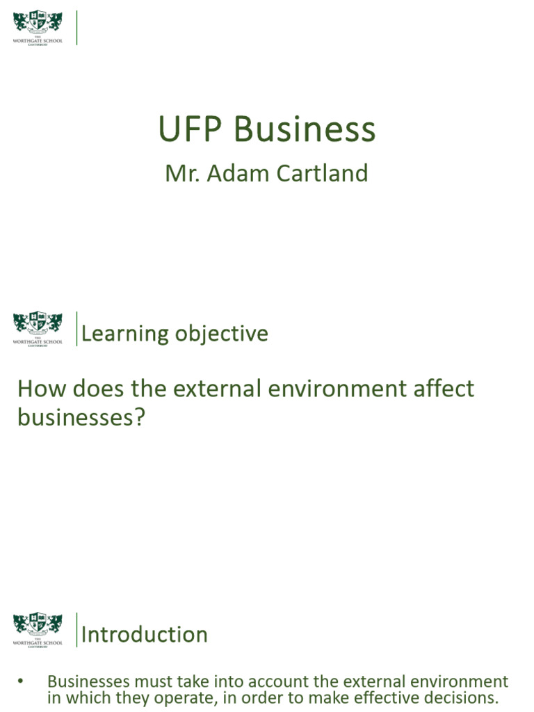 UFP Lesson 4 - External Influences | PDF | Gross Domestic Product ...