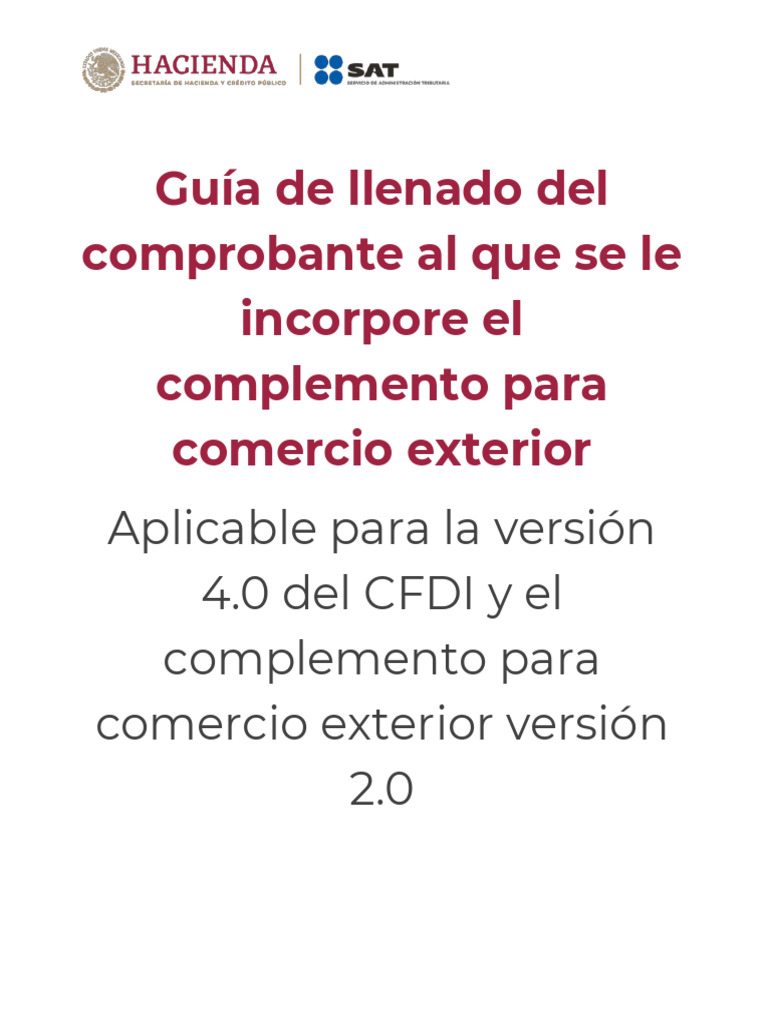Guia Complemento Comercio Exterior | PDF