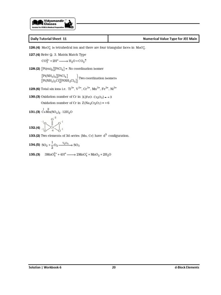 D Block Elementsdts 11 Sol Pdf 6625