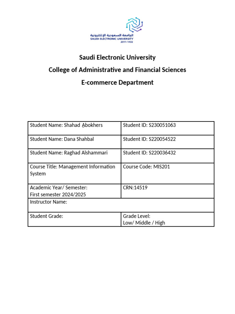 MIS201-Group Assignment (9) 2 | PDF