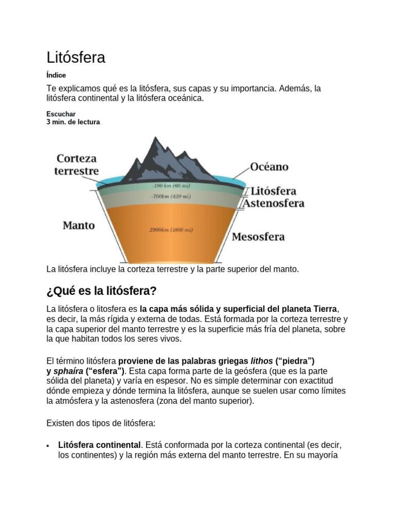La Litosfera 1 | PDF