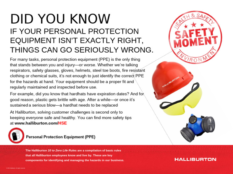 Did You Know: If Your Personal Protection Equipment Isn'T Exactly Right ...