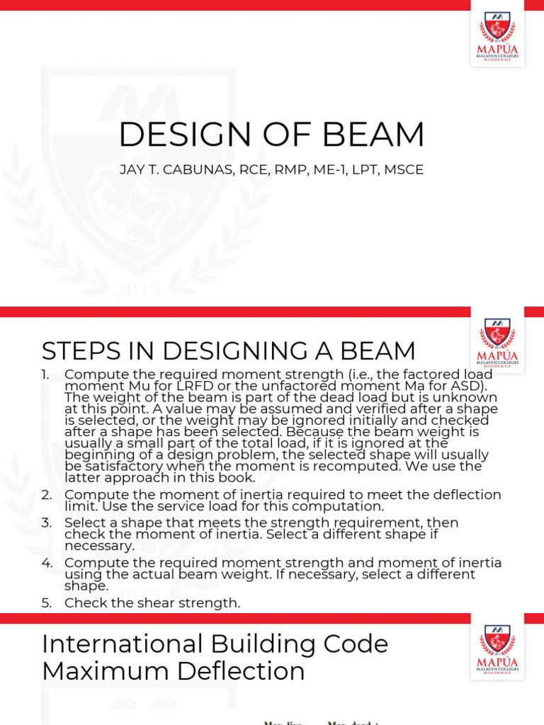 LECTURE 6 DESIGN OF BEAM | PDF