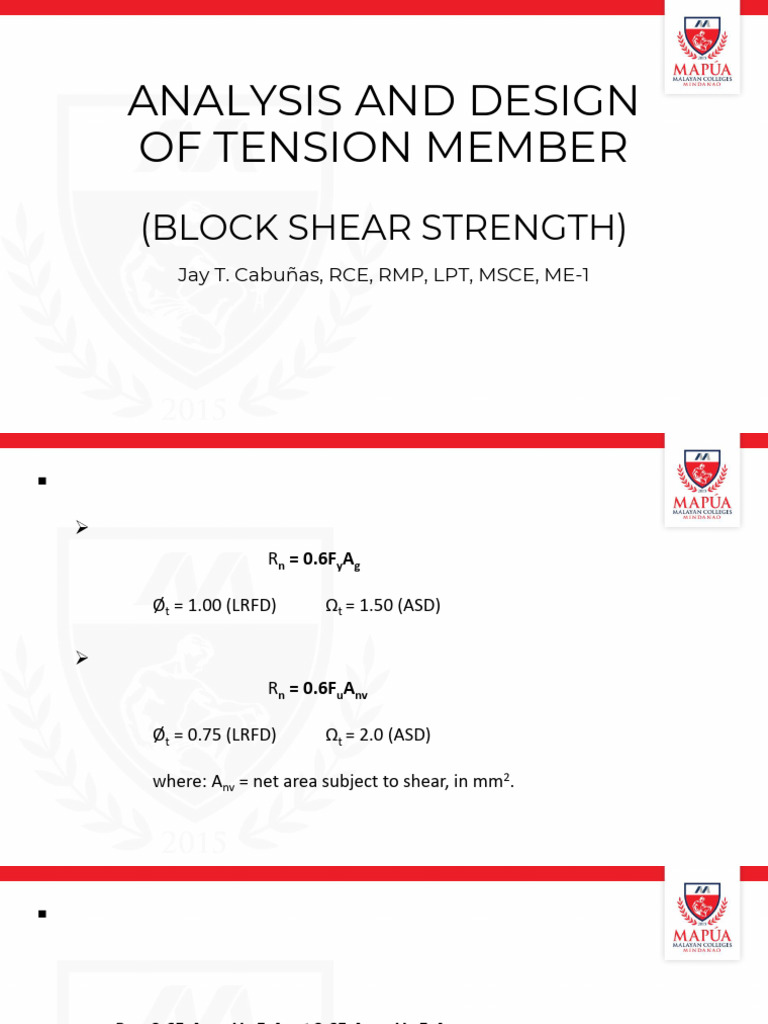 LECTURE 3C Block Shear Strength | PDF