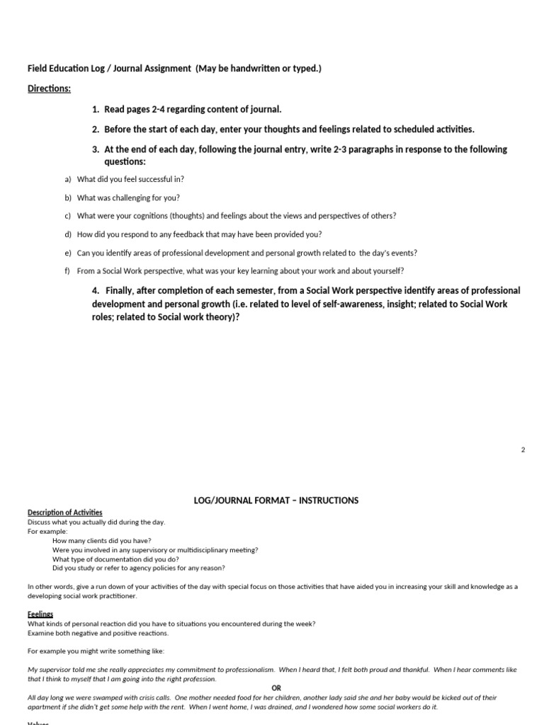 Journaling Assignment | PDF