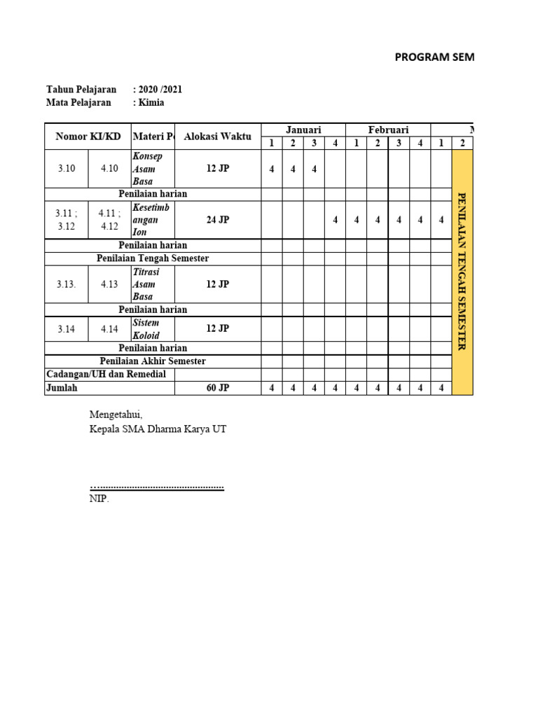 Prosem Kelas Xi New | PDF