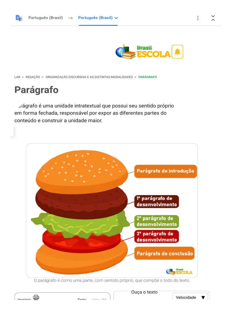 Parágrafo - Como Identificar, Como Fazer, Estrutura - Brasil Escola | PDF