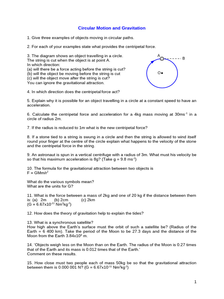 Circular Motion and Gravitation | PDF